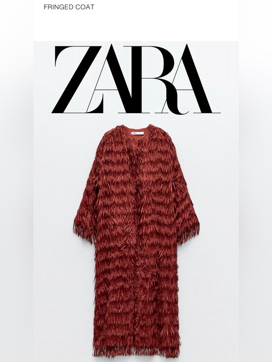 Zara | Jackets & Coats | Zara Maroon Fringe Duster Coat | Poshmark
